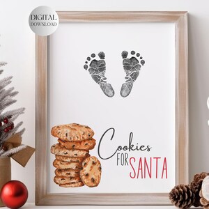 PRINTABLE Christmas Handprint Craft Xmas Footprint Art Page Cookies for ...