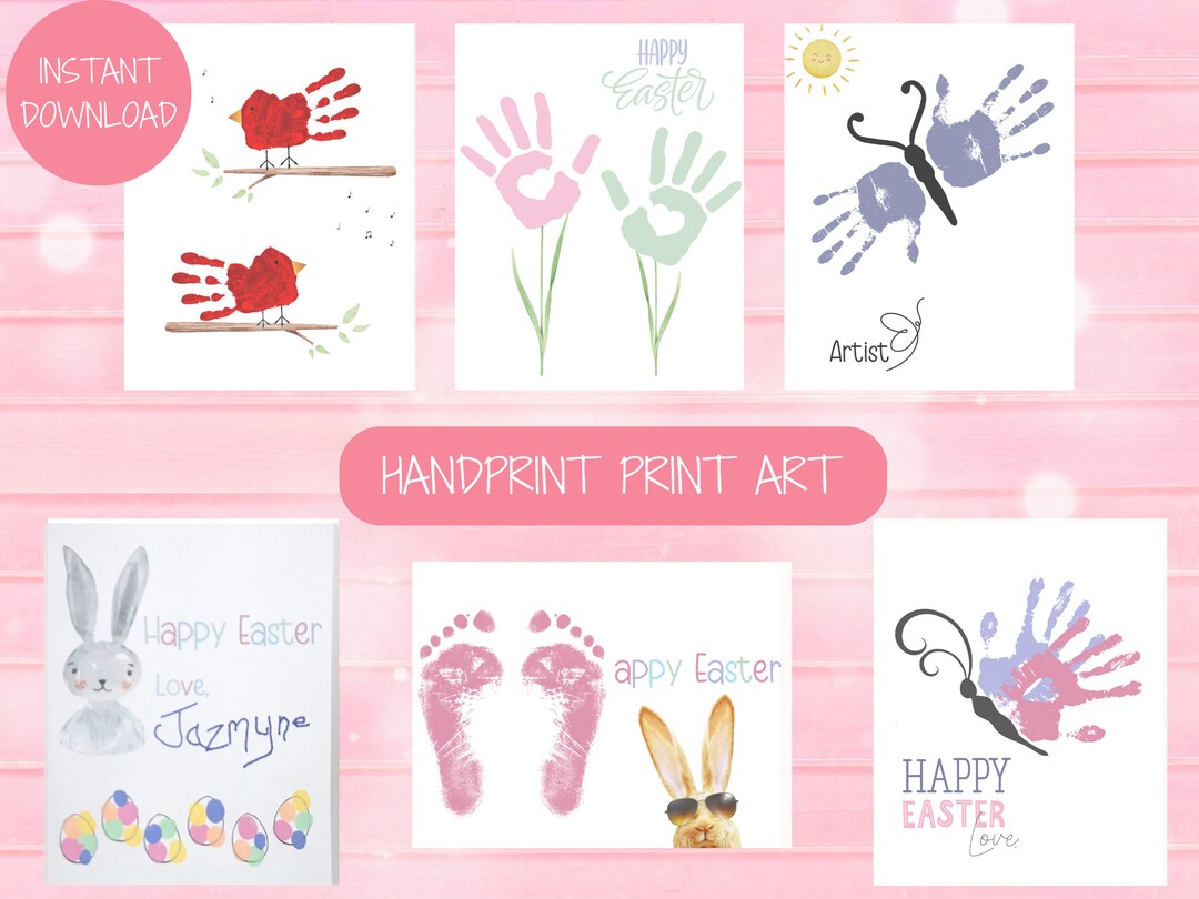 Easter Handprint Art Keepsake for Baby Handprint Crafts for - Etsy