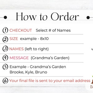 Printable Grandma's Garden Gift, Present for Grandma, Grandams Garden ...