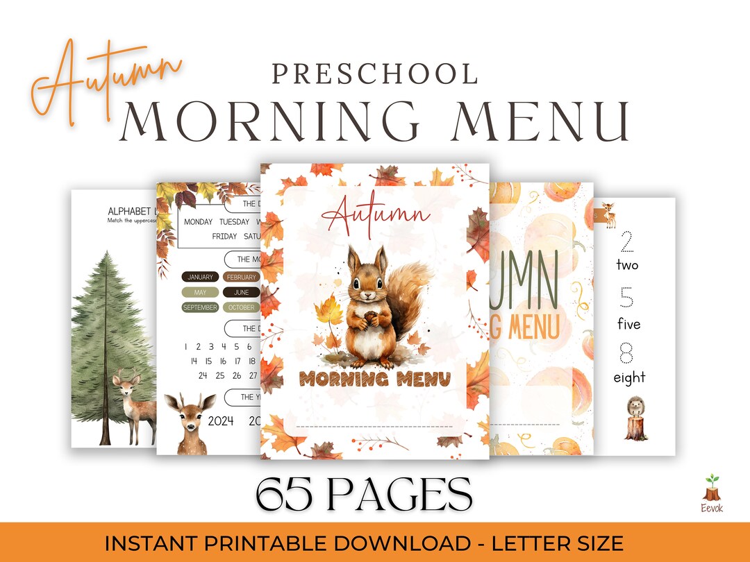 Preschool Autumn Busy Book Printable Toddler Learning Binder Quiet Book ...