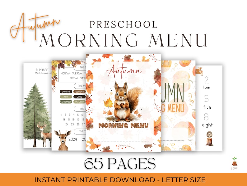 Preschool Autumn Busy Book Printable Toddler Learning Binder Quiet Book ...