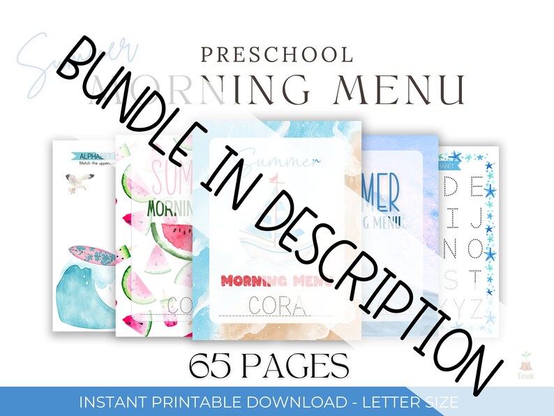 Preschool Summer Busy Book Printable Toddler Learning Binder Quiet Book ...
