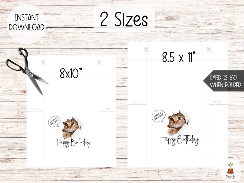 Printable Cute Cat Birthday Card Printable Greeting Card Cat - Etsy