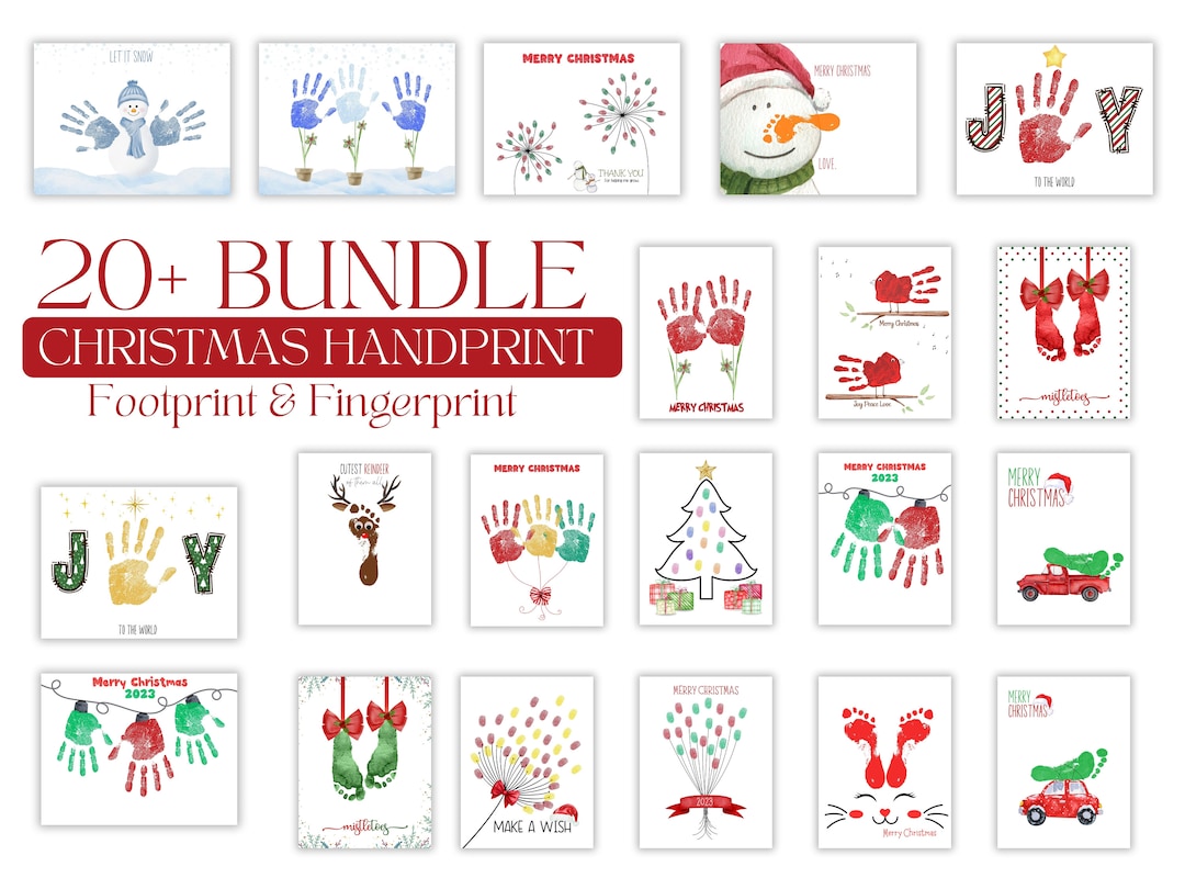 Christmas Handprint Footprint Art Craft, Christmas Gift for ...