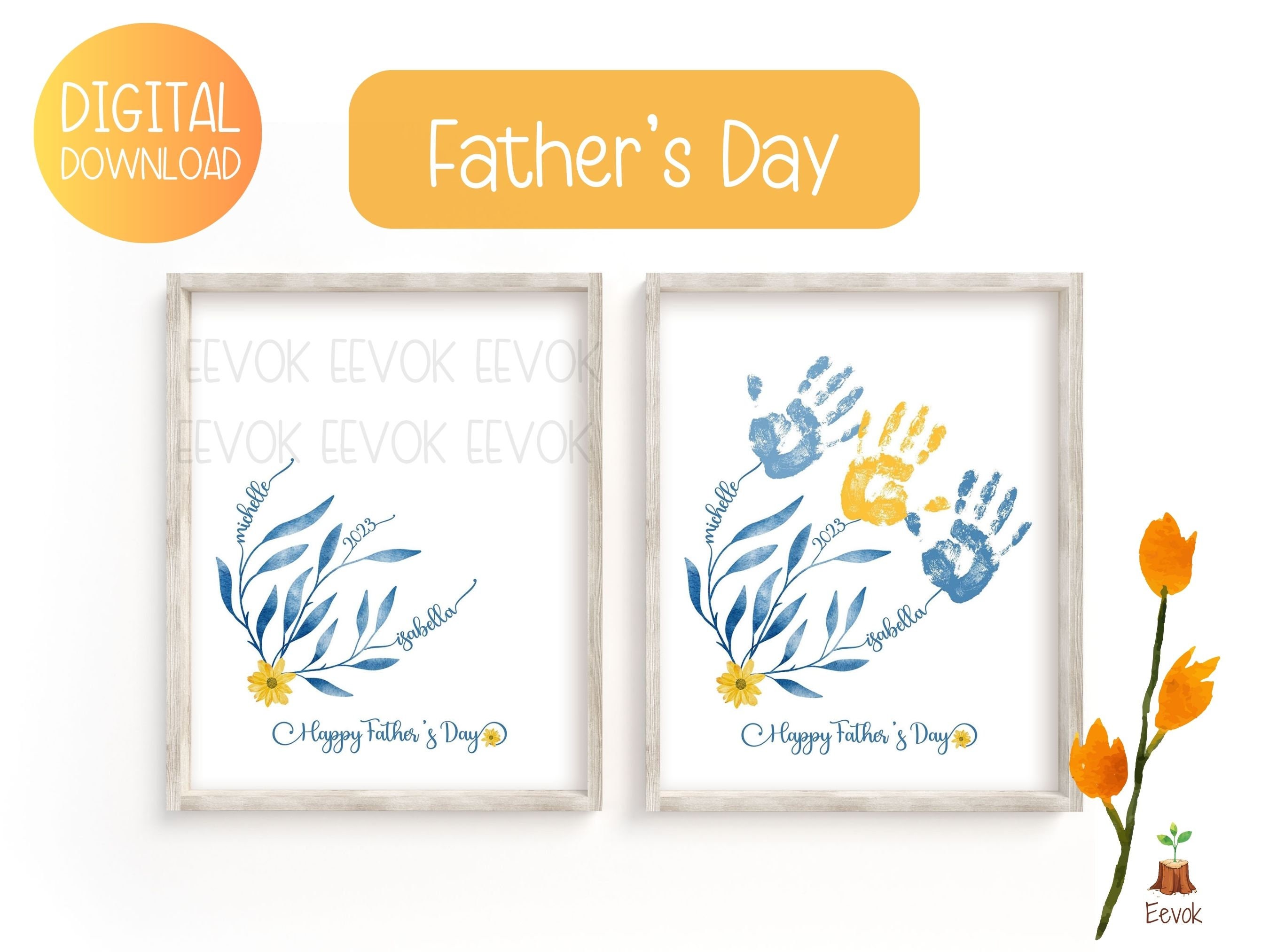 Custom Father's Day Card Handprint Craft for Father's - Etsy