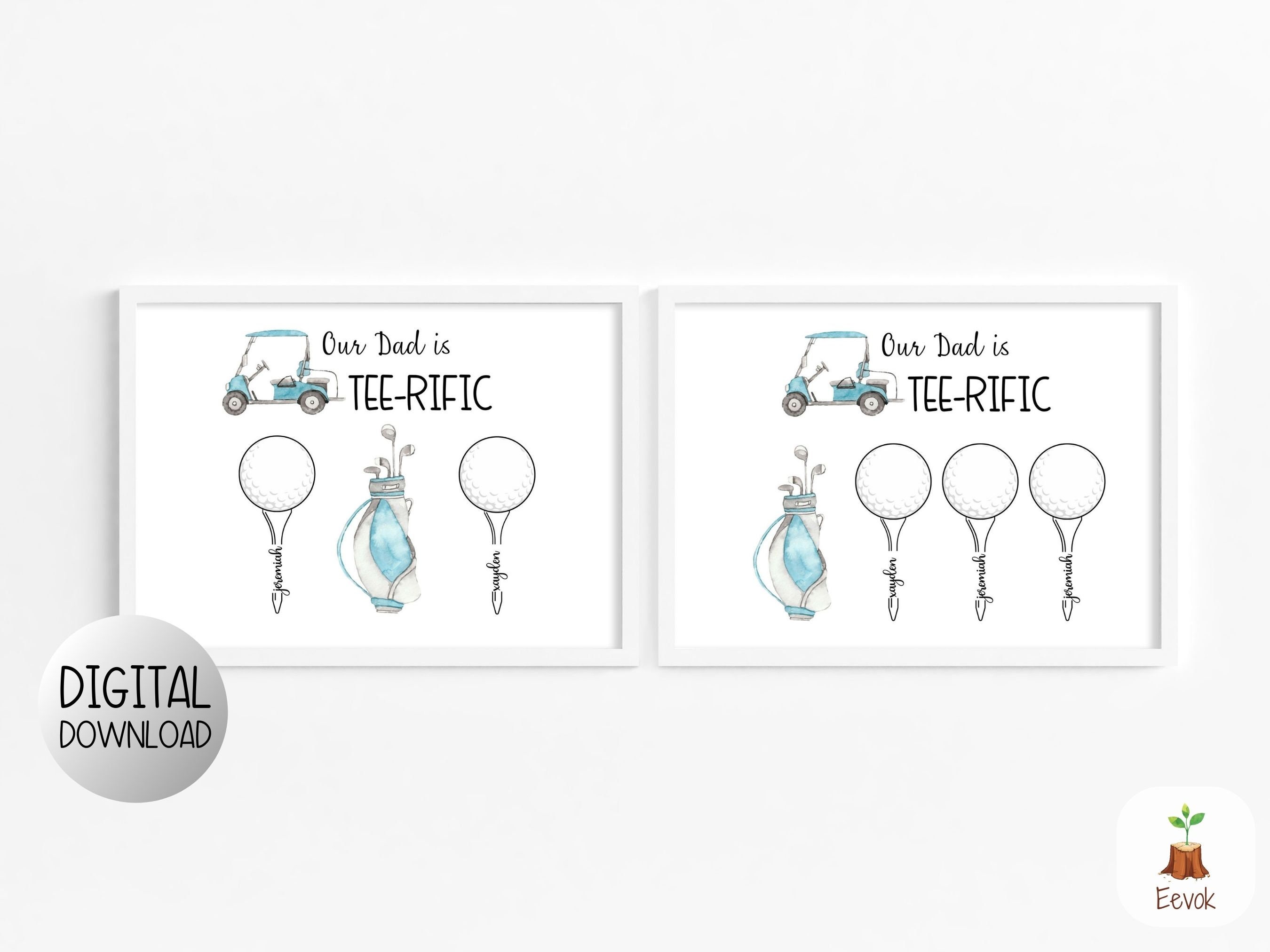 Custom Father's Day Craft for Grandpa Golf Art Print - Etsy