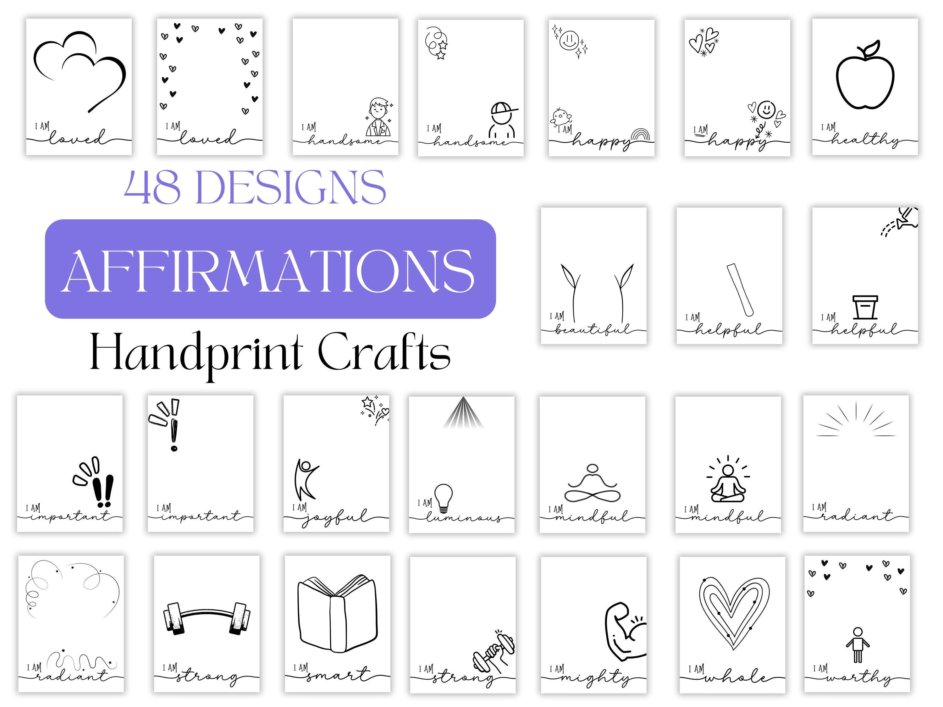 Printable I Am Affirmations for Kids, Affirmation Handprint Art ...