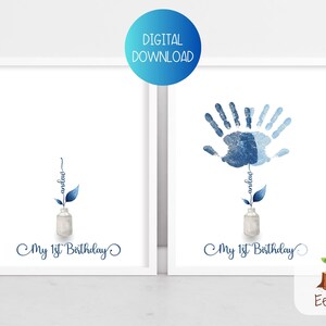My First Birthday Handprint Keepsake Craft Printable Handprint Craft ...