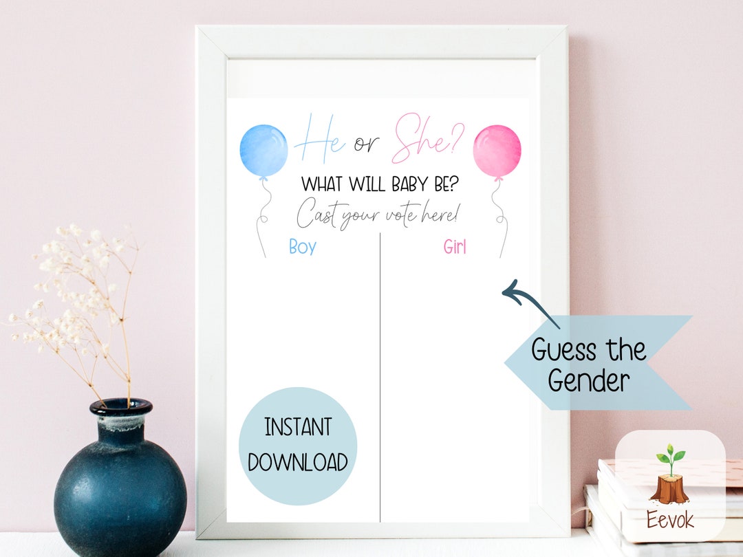 Gender Reveal Ideas, He or She Sign, Gender Guess Game, Fingerprint ...