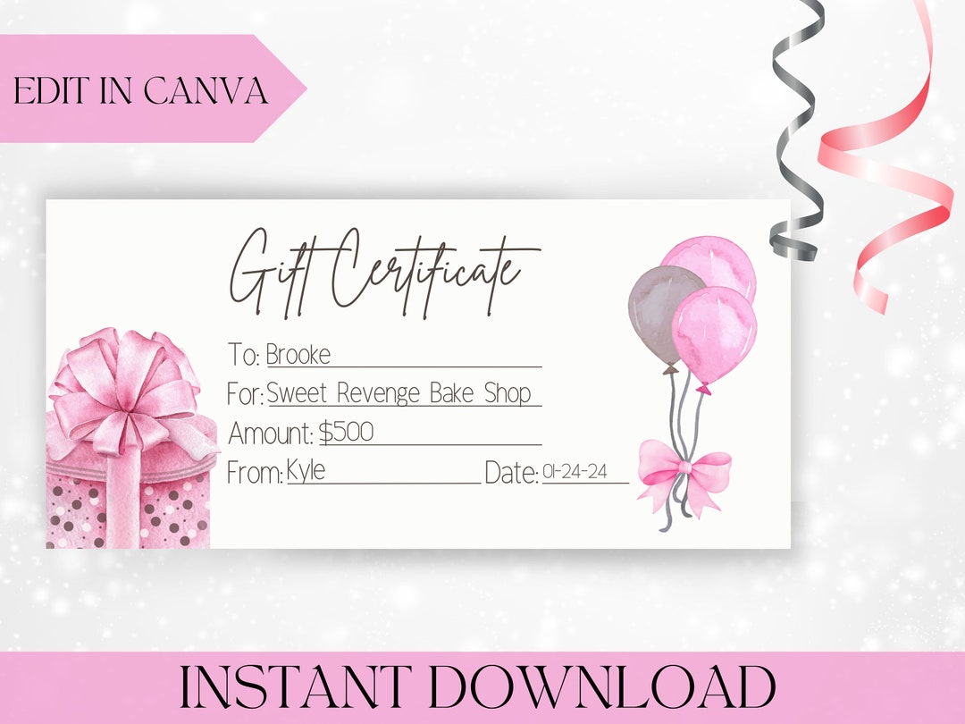 Printable Gift Certificate Ticket Template Gift Card Coupon Printable ...