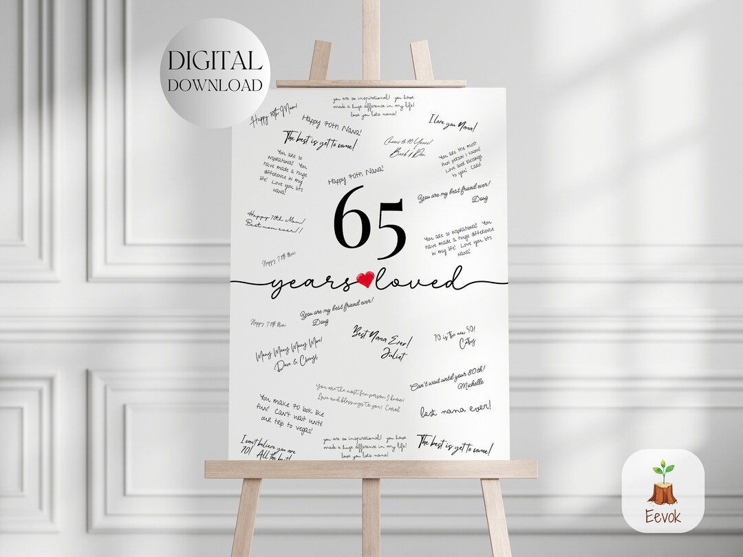 PRINTABLE 65th Birthday Poster 65th Birthday Gift for Grandma Mom 65th ...