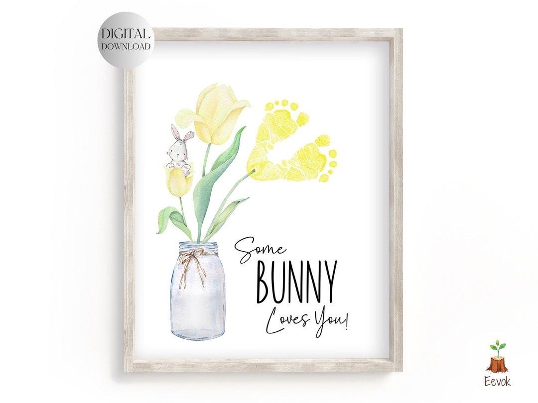Printable Easter Handprint Art Craft for Kids, Some Bunny Loves You ...