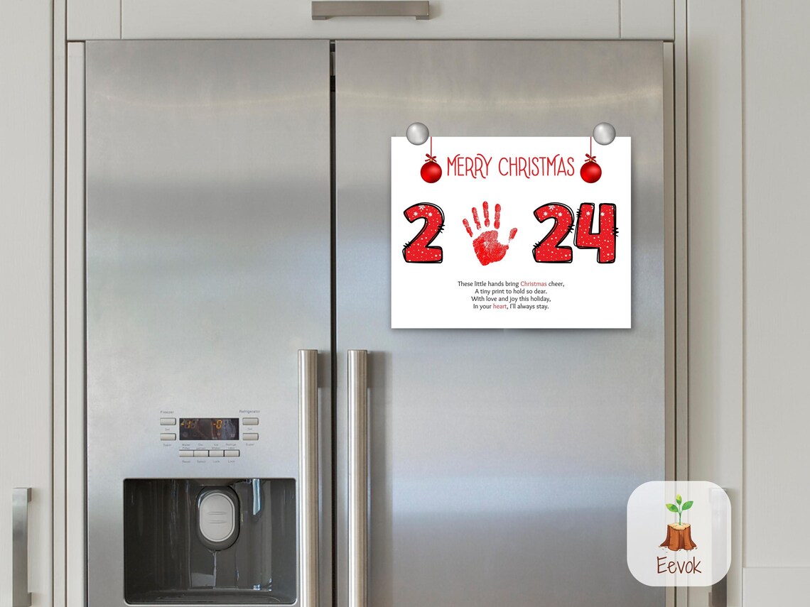 PRINTABLE 2024 Christmas Handprint Craft Xmas Memories Handprint ...