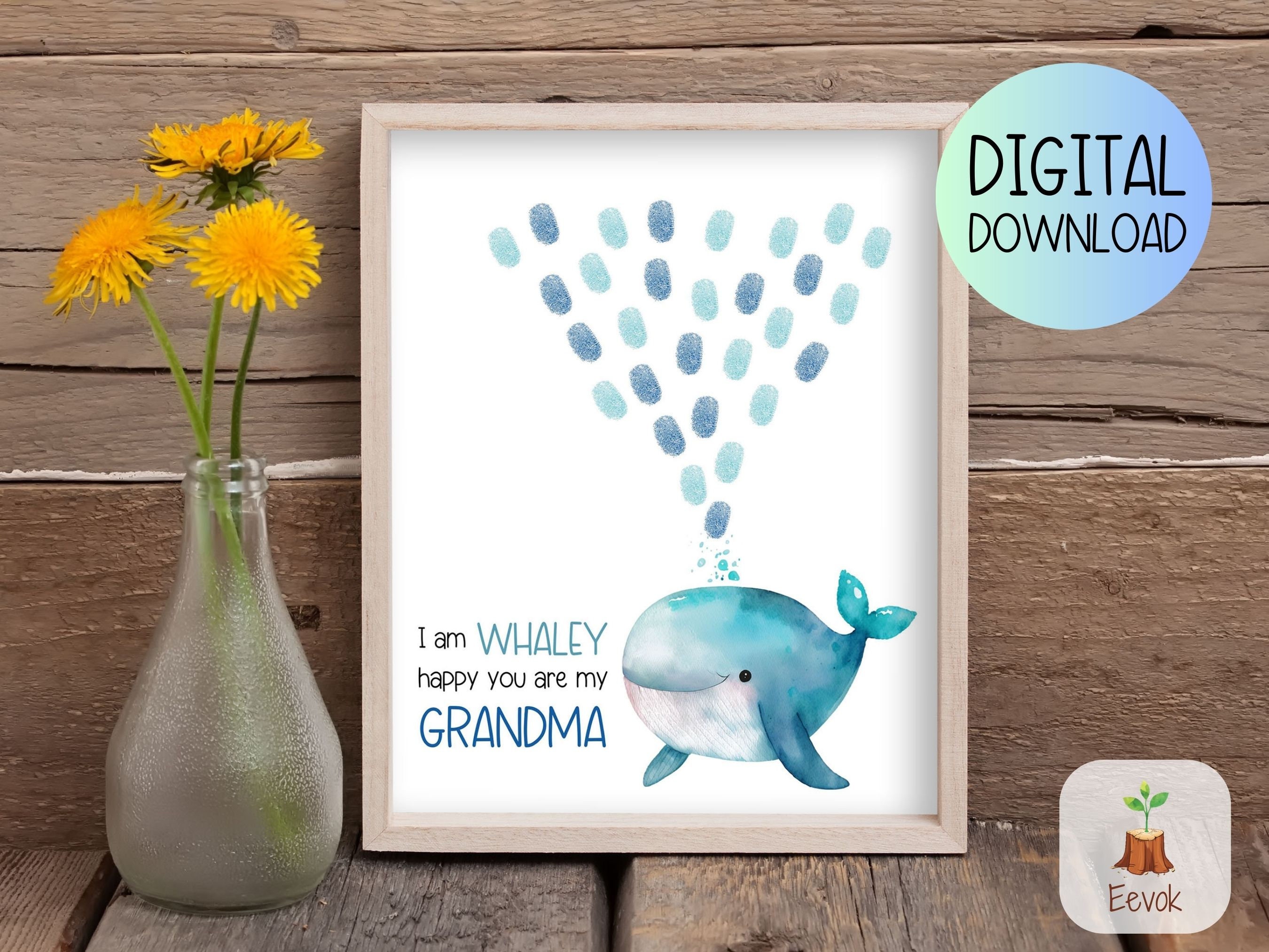 Printable Happy Birthday Craft for Grandma, Birthday Fingerprint ...