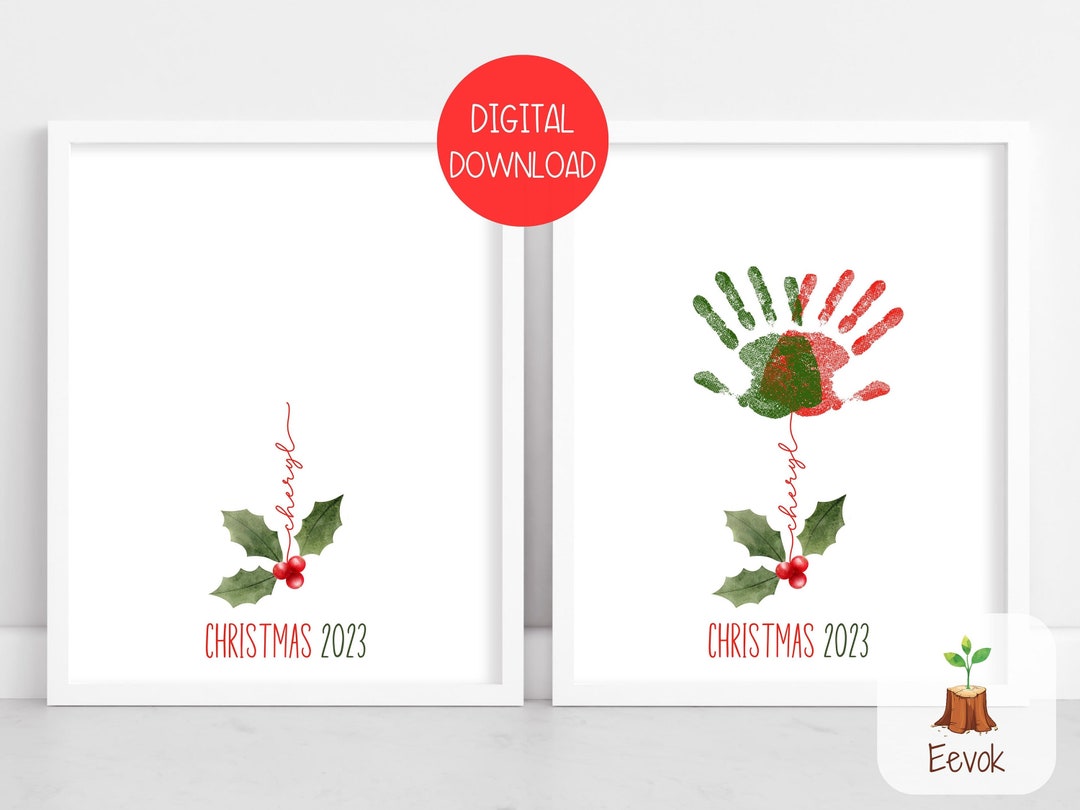 Printable My First Christmas Handprint Art, Christmas Keepsake, Baby's ...
