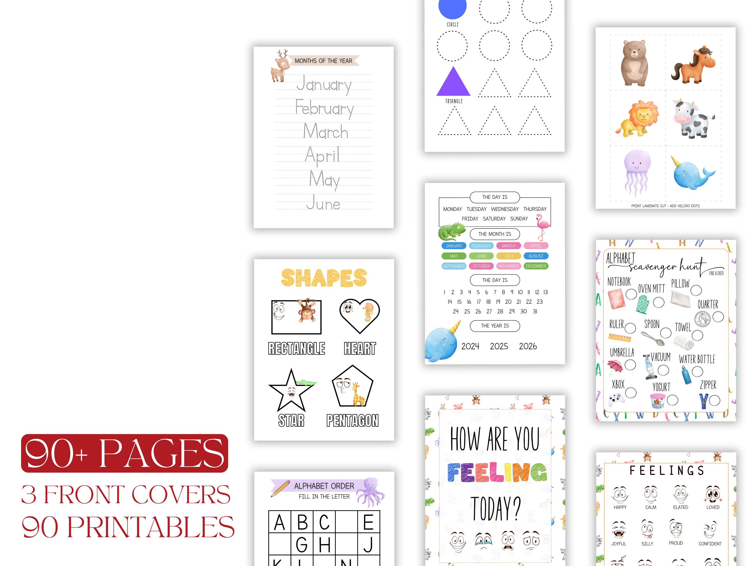 Preschool Alphabet Busy Book Printable Toddler Learning Binder Quiet ...