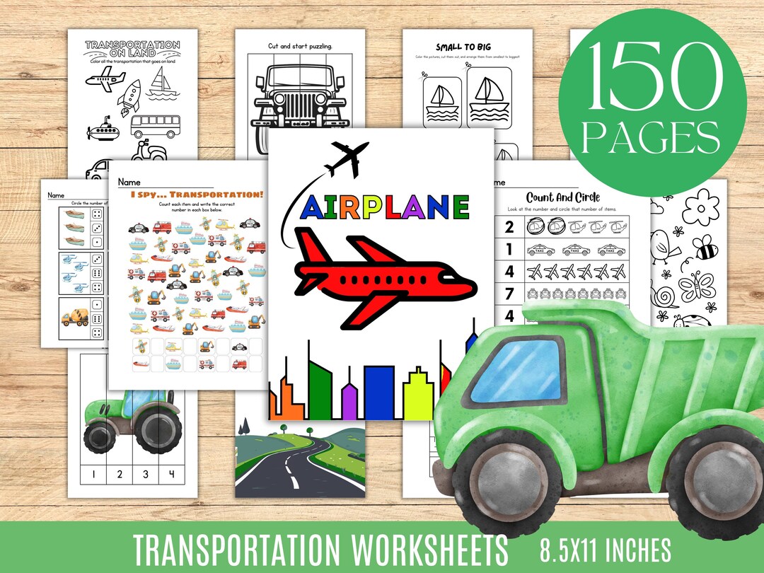 Transportation Preschool Printable Activities, Toddler Busy Book, Boys ...