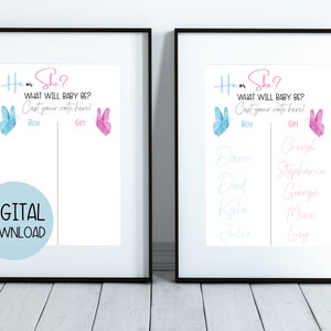 Gender Reveal Ideas, He or She Sign, Gender Guess Game, Fingerprint ...
