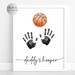 PRINTABLE Basketball Handprint Craft, Fathers Day Basketball Footprint ...