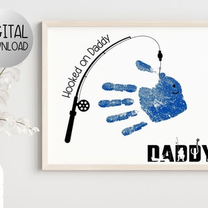 Fishing Handprint Gift for Daddy, Fathers Day Printable, Father's Day ...