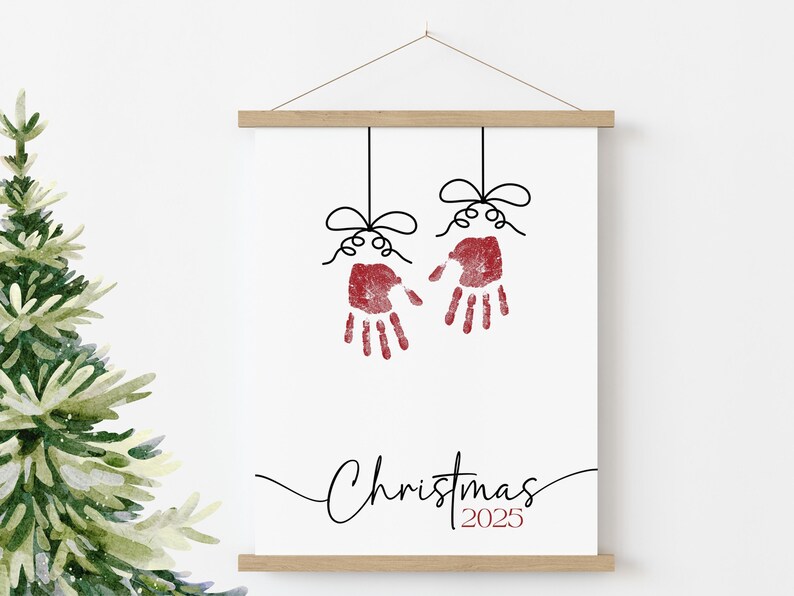 Printable Christmas Footprint Art, DIY Footprint Craft, Baby's First ...