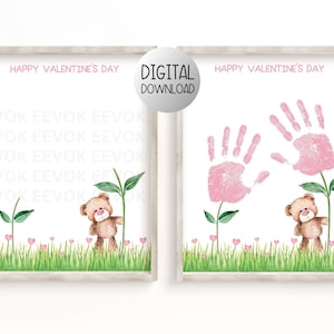 Printable Valentines Day Handprint Craft, Valentine's Day Craft for ...