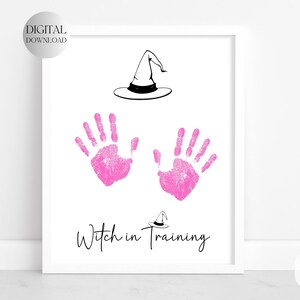 PRINTABLE Footprint Halloween Art Craft, Baby Witch Footprint Craft ...