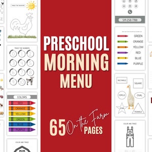 Preschool Morning Menu Printable, Homeschool Morning Menu Preschool ...