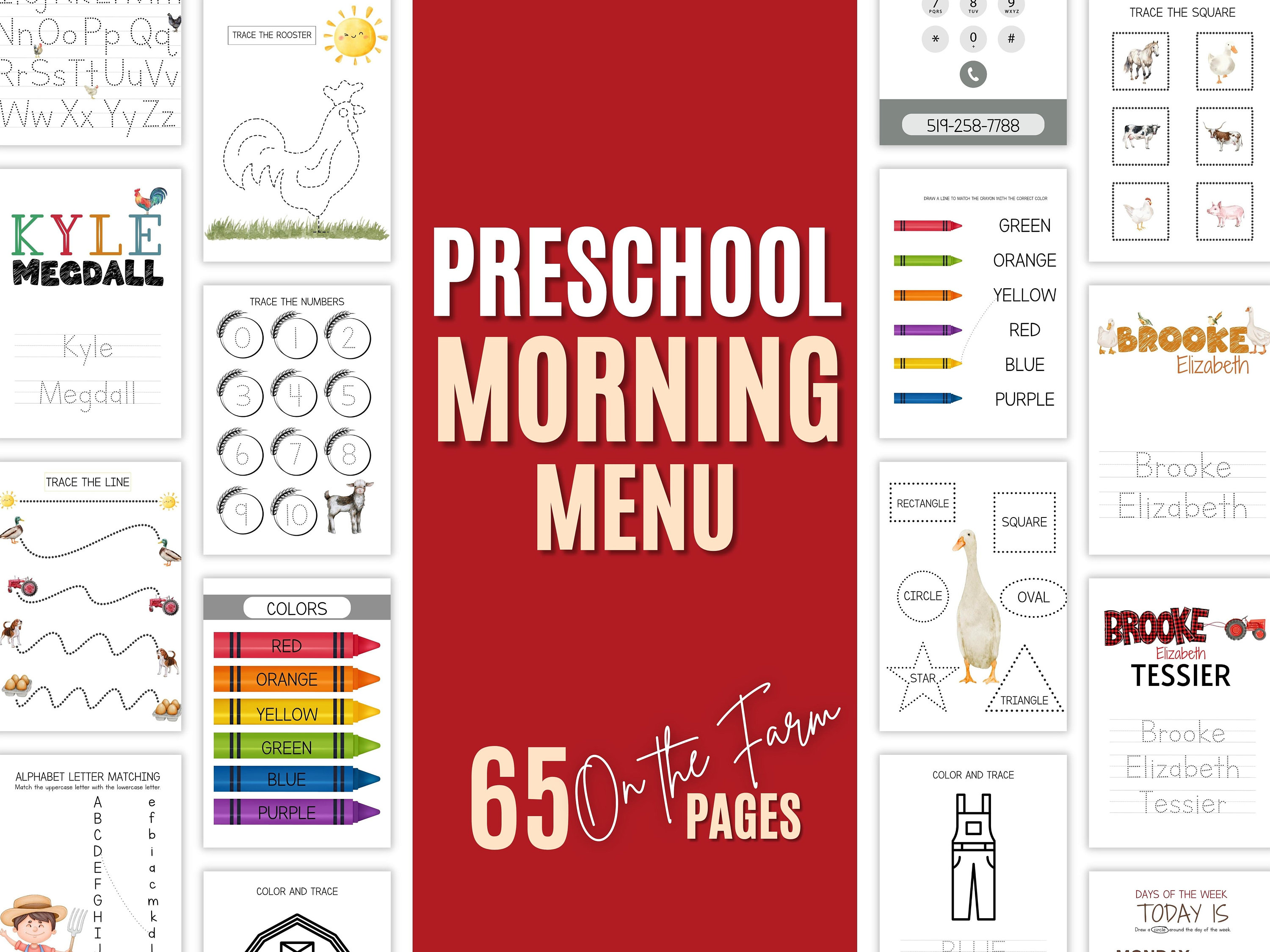 Preschool Morning Menu Printable, Homeschool Morning Menu Preschool ...