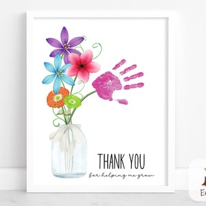 Thank You for Helping Me Grow Handprint Bouquet Flower Jar Handprint ...