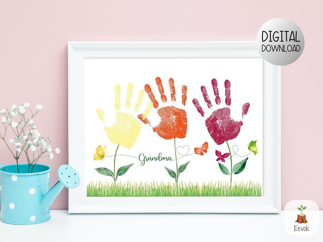 Printable Handprint Craft for Grandma, Mother's Day Gift for Grandma ...