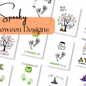 Printable Halloween Footprint Art, Halloween Activities, Witch ...