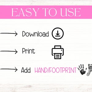 Printable Baby 1st Birthday Milestone, Baby's First Year, Handprint ...