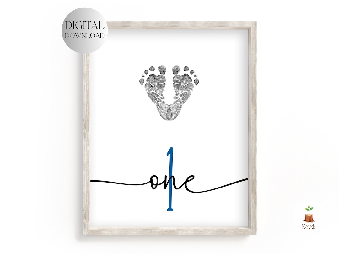 Printable Baby 1st Birthday Milestone, Baby's First Year, Handprint ...