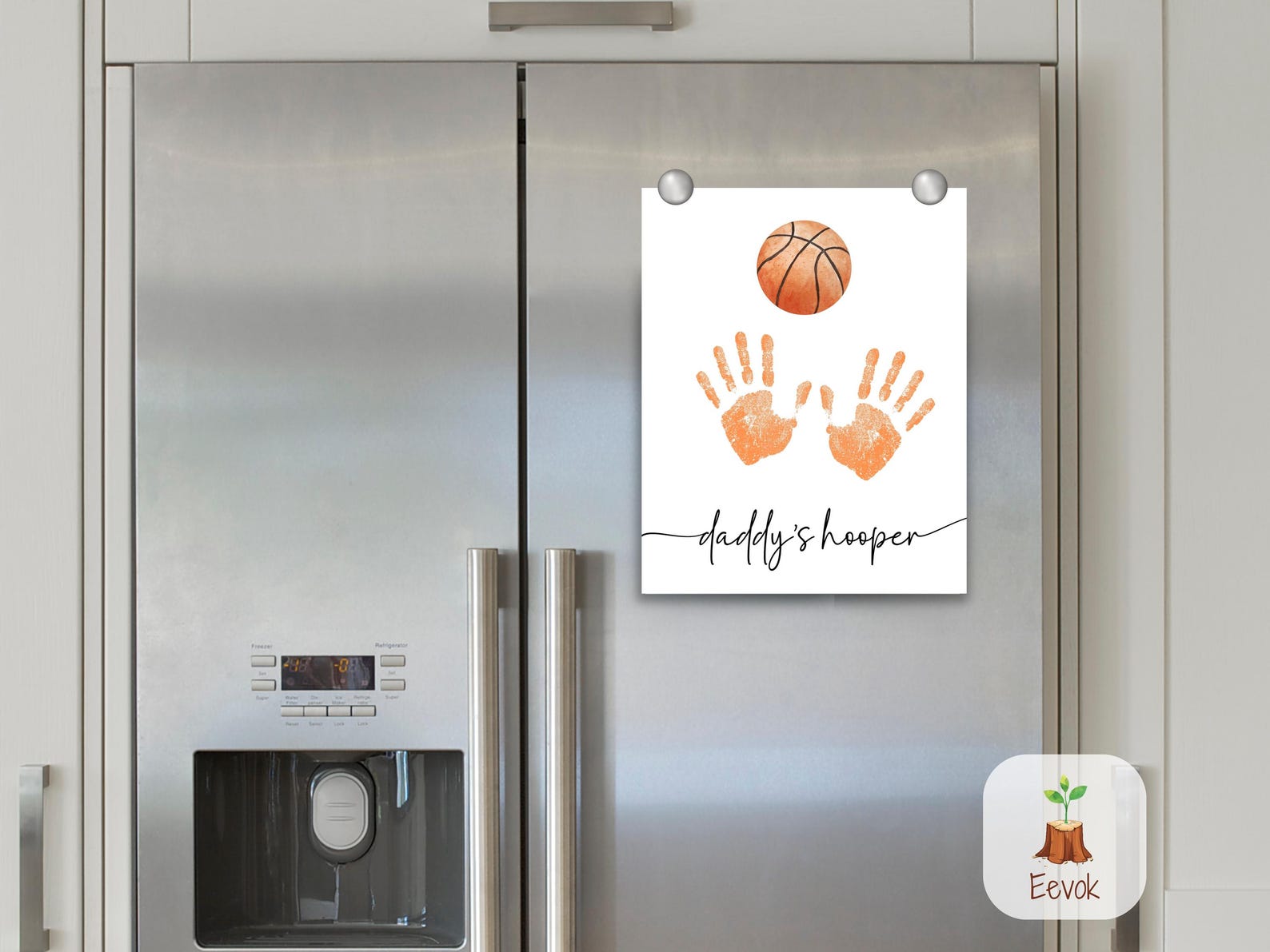 PRINTABLE Basketball Handprint Craft, Fathers Day Basketball Footprint ...