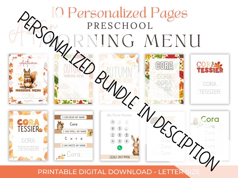 Preschool Autumn Busy Book Printable Toddler Learning Binder Quiet Book Toddler Montessori ...