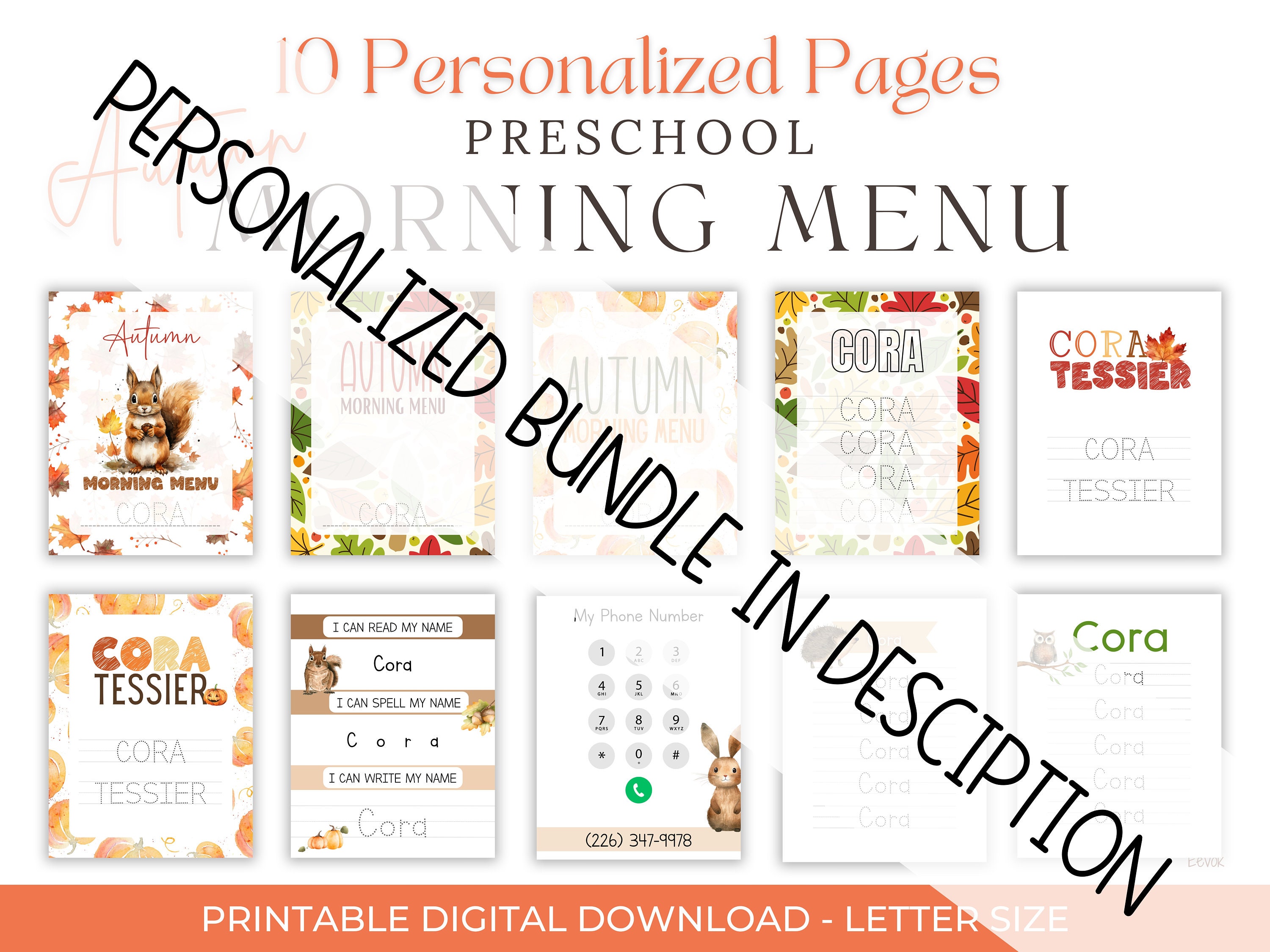Preschool Autumn Busy Book Printable Toddler Learning Binder Quiet Book ...
