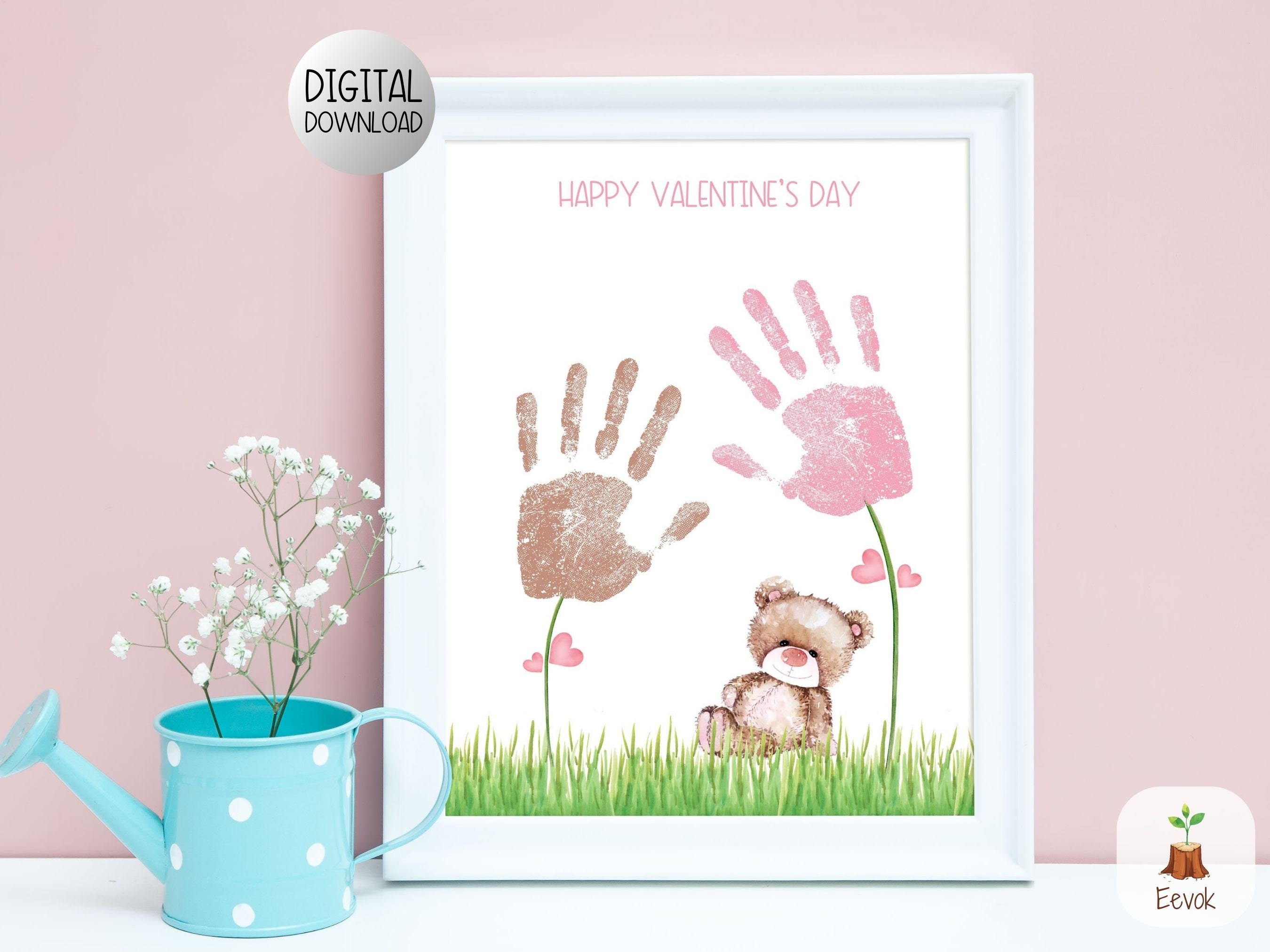 Printable Valentines Day Handprint Craft Valentine's Day - Etsy