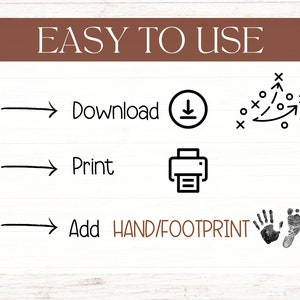PRINTABLE Football Handprint Craft, Football Handprint Footprint, Kids ...