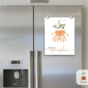 PRINTABLE Footprint Pumpkin Handprint Craft Baby Footprint Thanksgiving ...