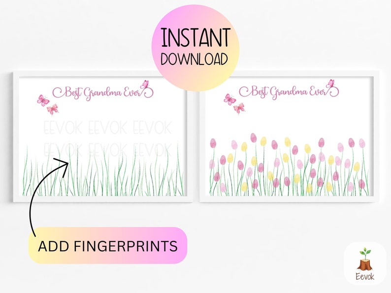 Printable Happy Birthday Craft for Grandma, Birthday Fingerprint ...