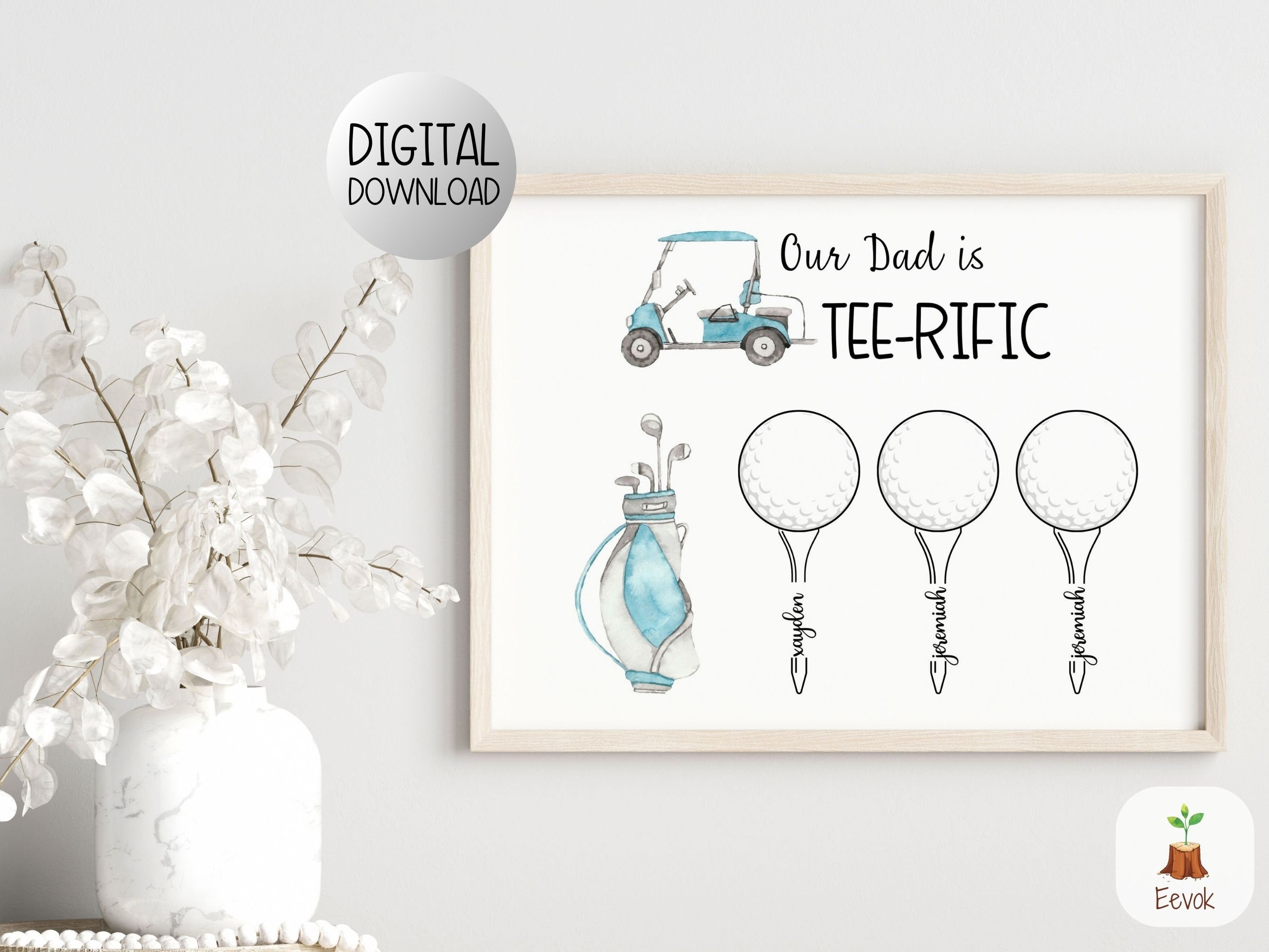 Custom Father's Day Craft for Grandpa Golf Art Print - Etsy