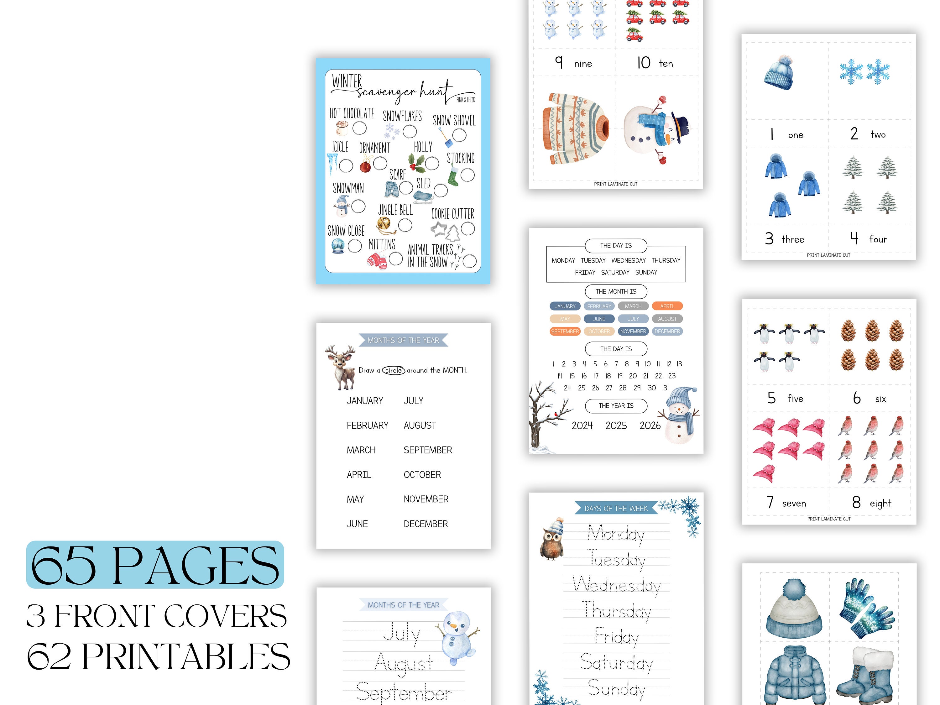 Preschool Winter Busy Book Printable Toddler Learning Binder Quiet Book ...