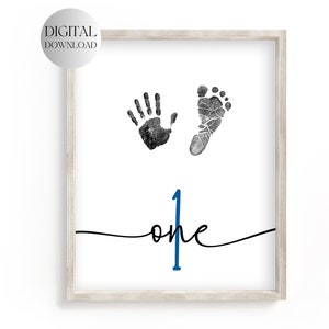 Printable Baby 1st Birthday Milestone, Baby's First Year, Handprint ...