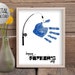 Father's Day Handprint Art, Handprint Gift for Dad From Kids, Fishing ...