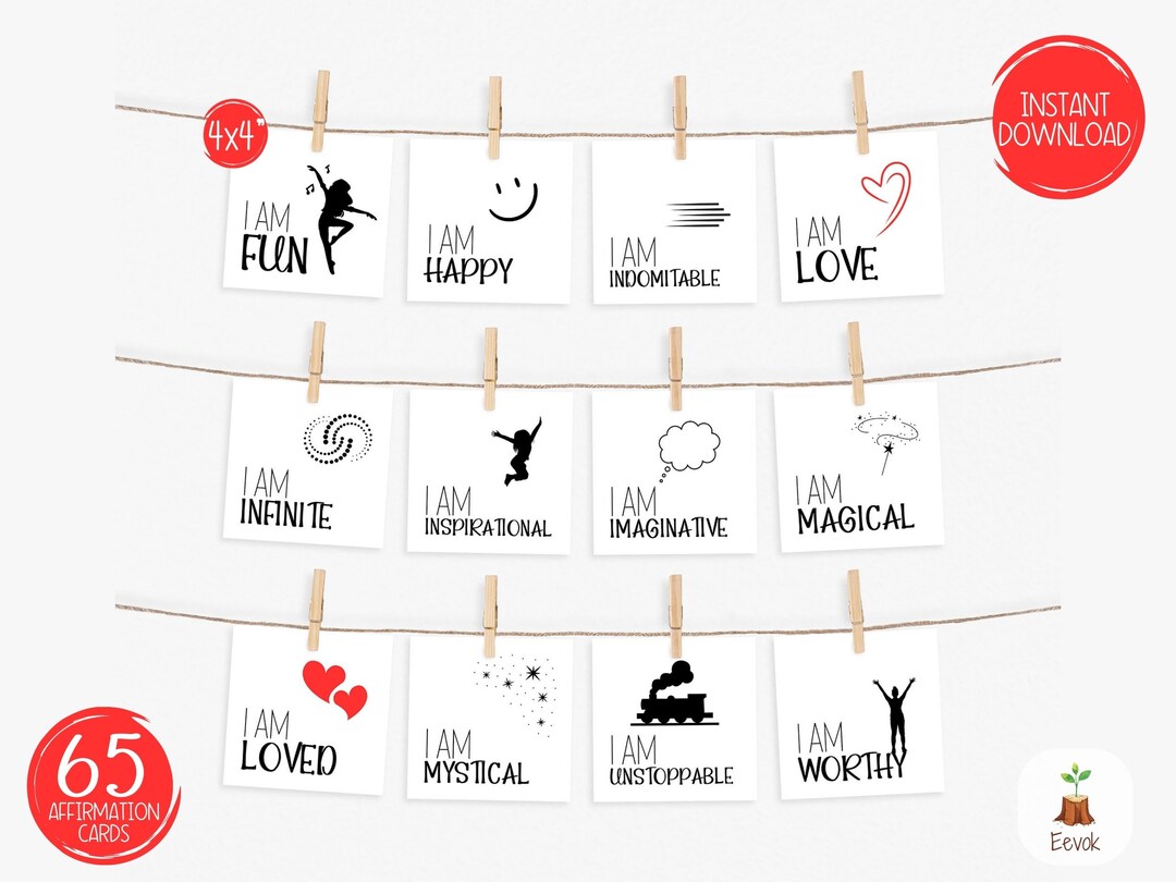 Printable Self Love Affirmation Cards, Positivity Cards, Motivational ...