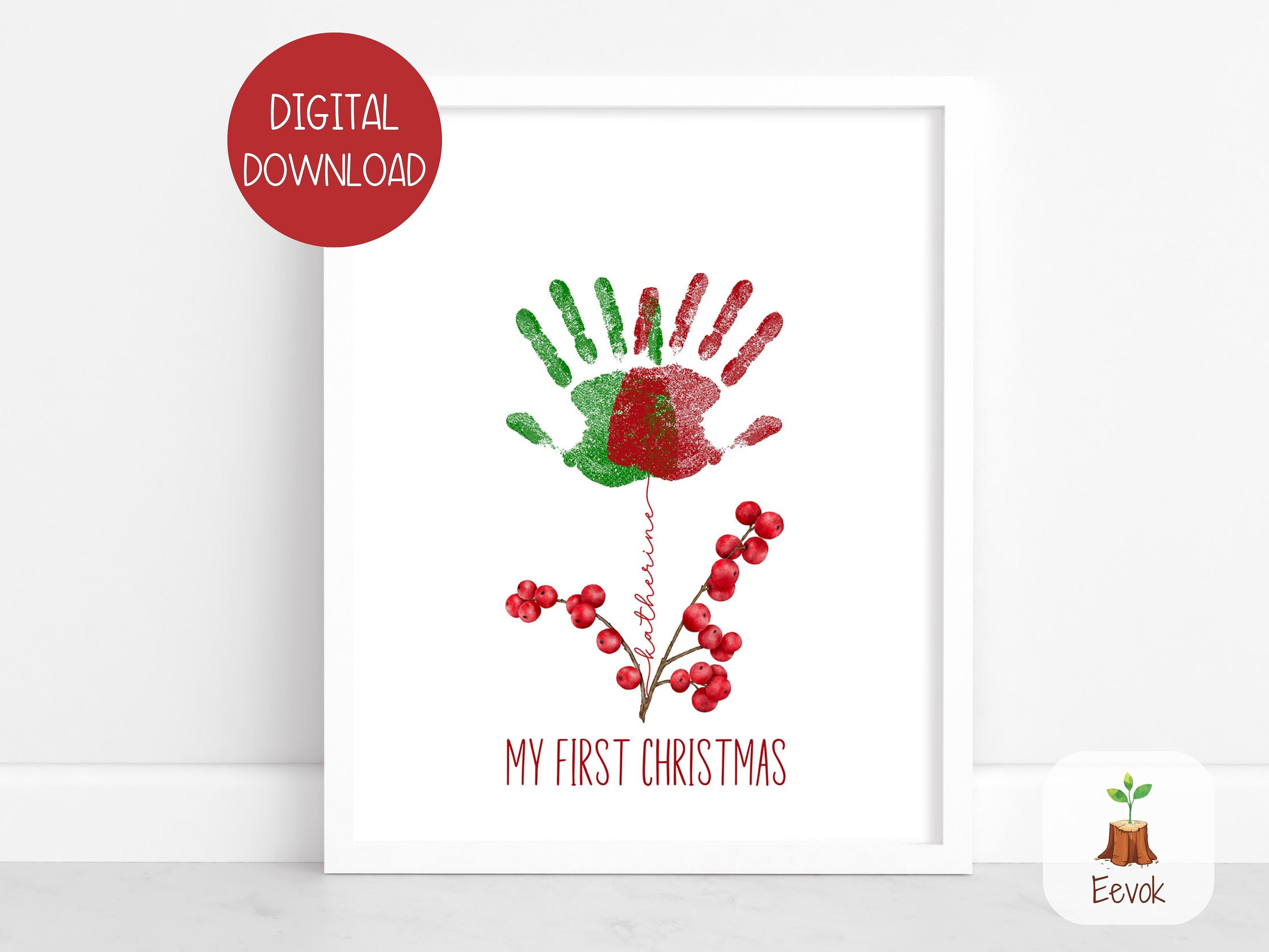 Printable My First Christmas Handprint Art Christmas - Etsy