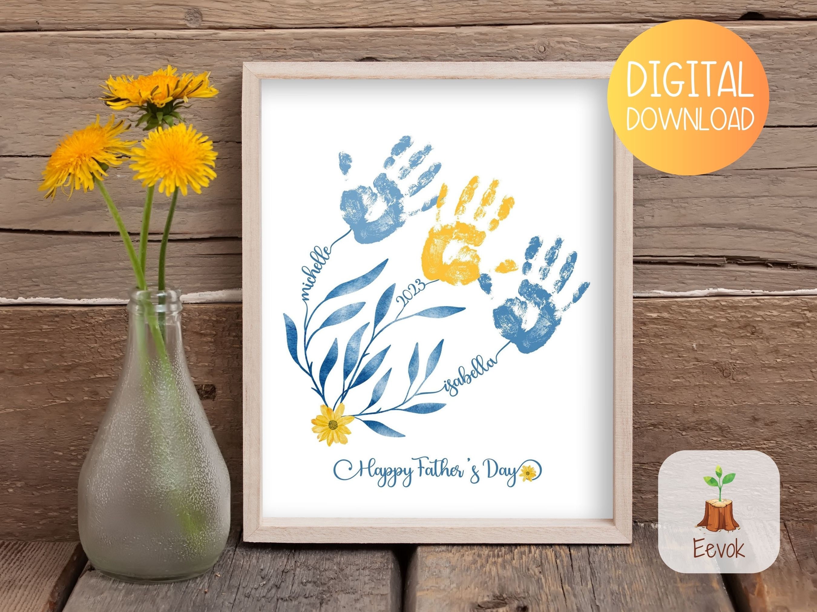 Custom Father's Day Card Handprint Craft for Father's - Etsy