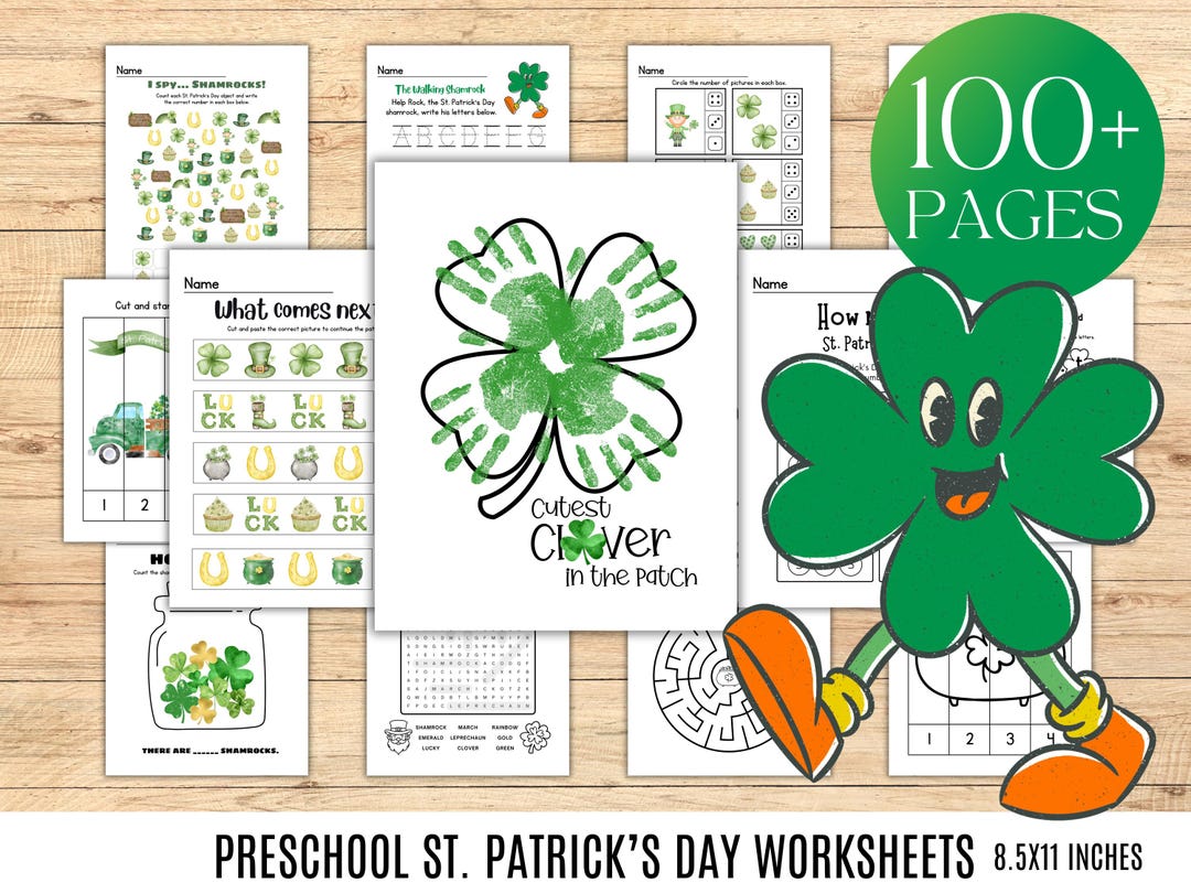 St Patricks Day Preschool Printable Activities, St Patrick Bundle, St ...