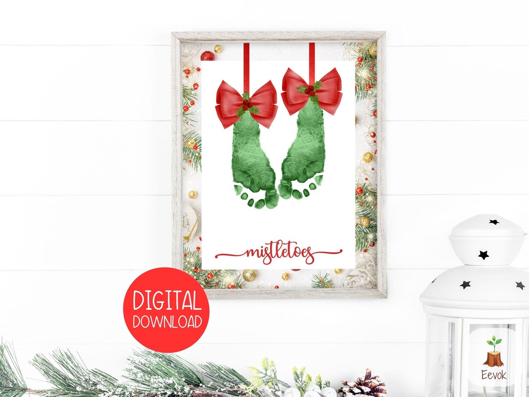 Printable Footprint Craft Keepsake, Holiday Craft, DIY Baby Footprint ...